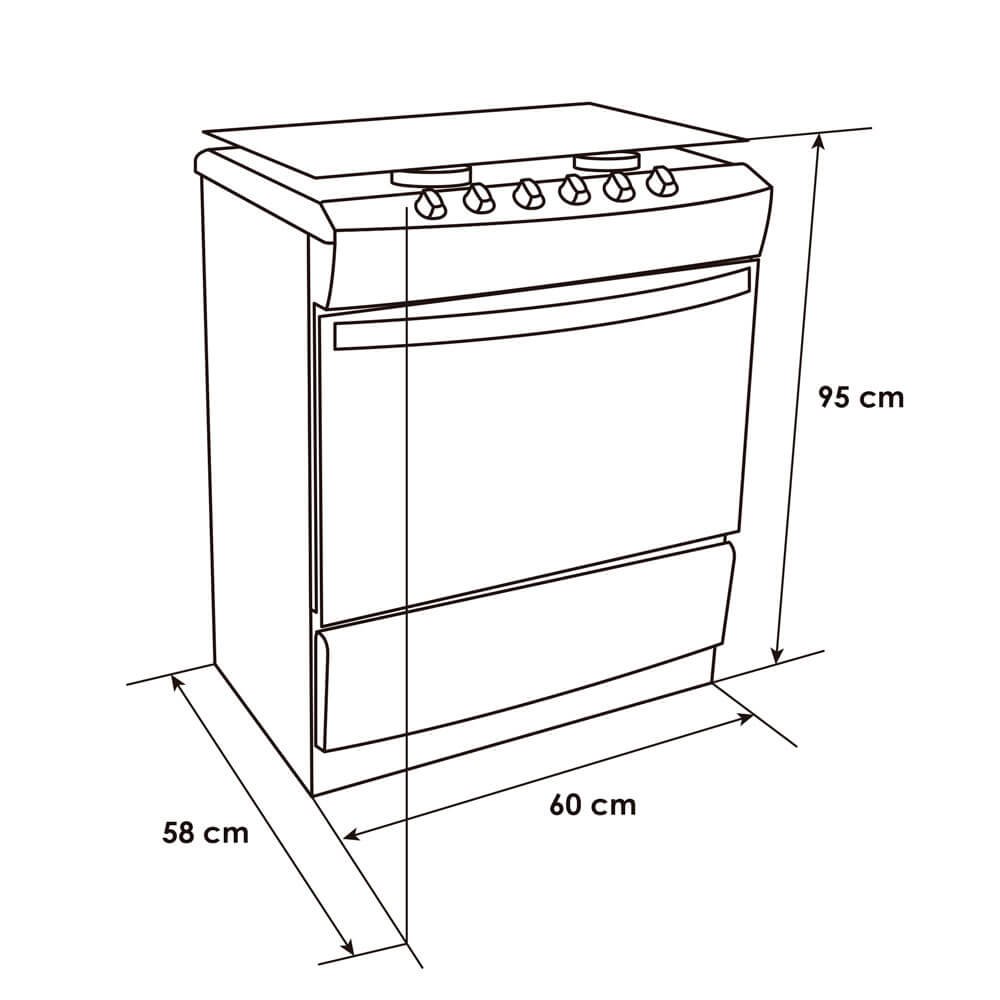 Estufa de Piso Abba Gas AB305-6 Acero inoxidable - Tienda Innovar